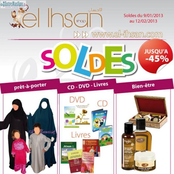 SOLDES JUSQU'A -45% sur www.el-ihsan.com - Commerce / Boutique en ligne ...